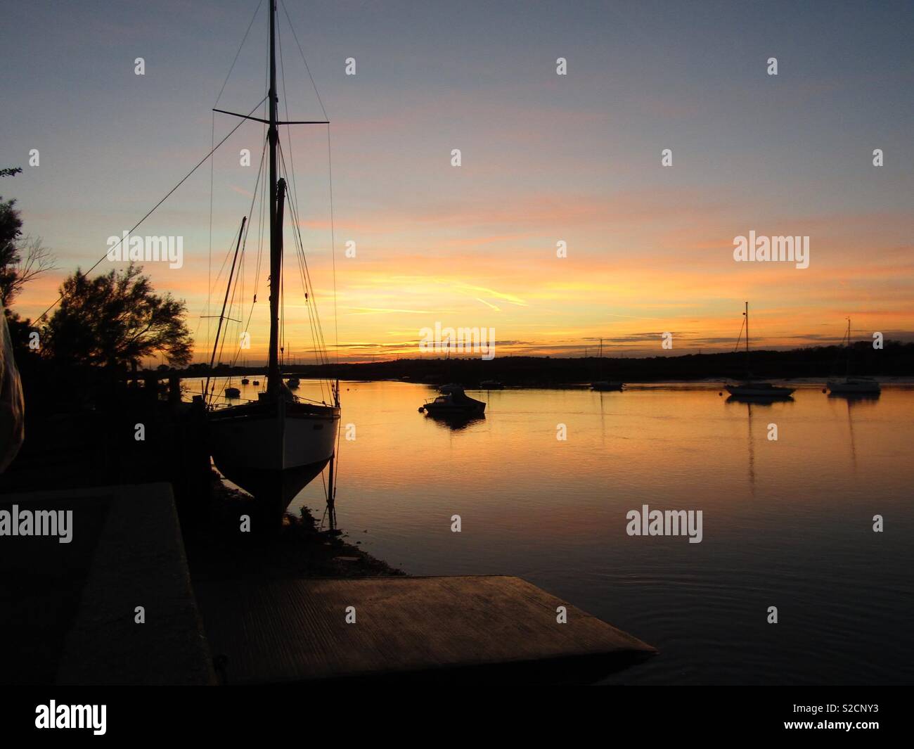 Sunset on the River Crouch Stock Photo - Alamy