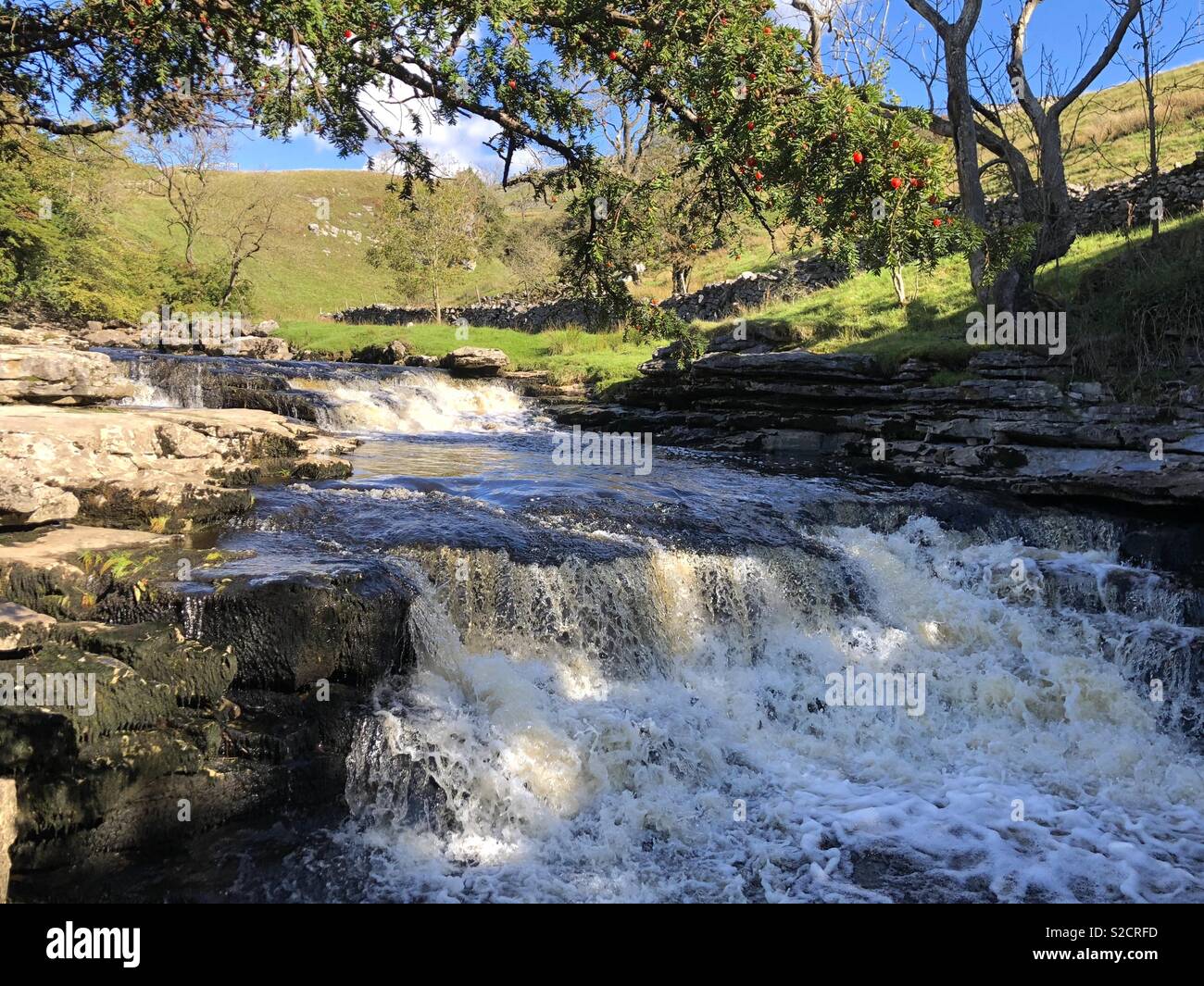 Small waterfalls above Thornton Force Waterfall at Ingleton Waterfalls ...