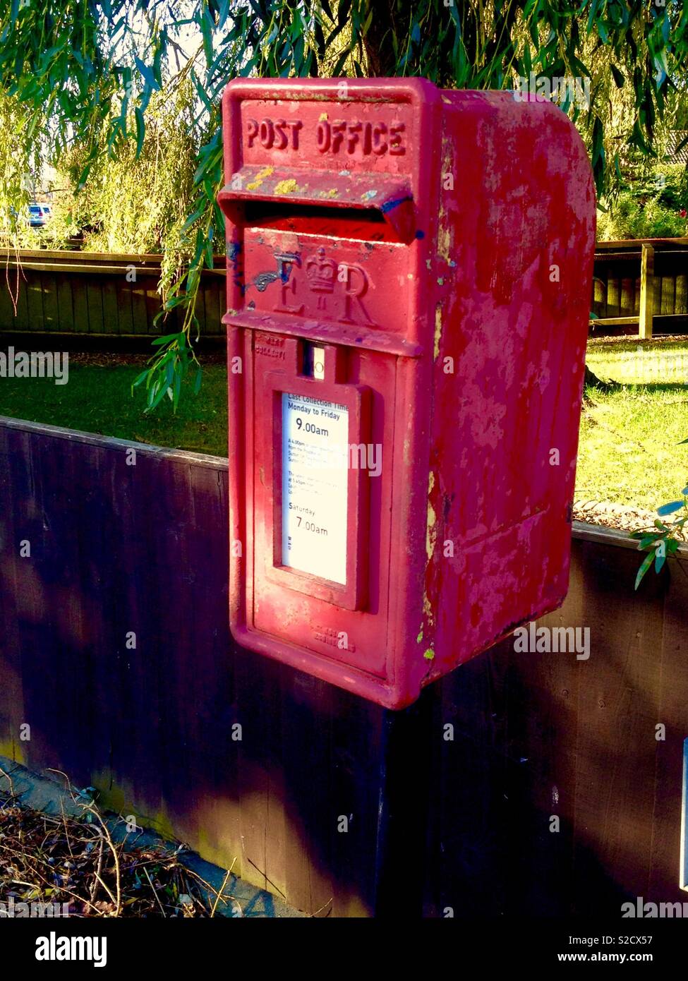 Faded countryside public post box in Lincolnshire, England Stock Photo ...