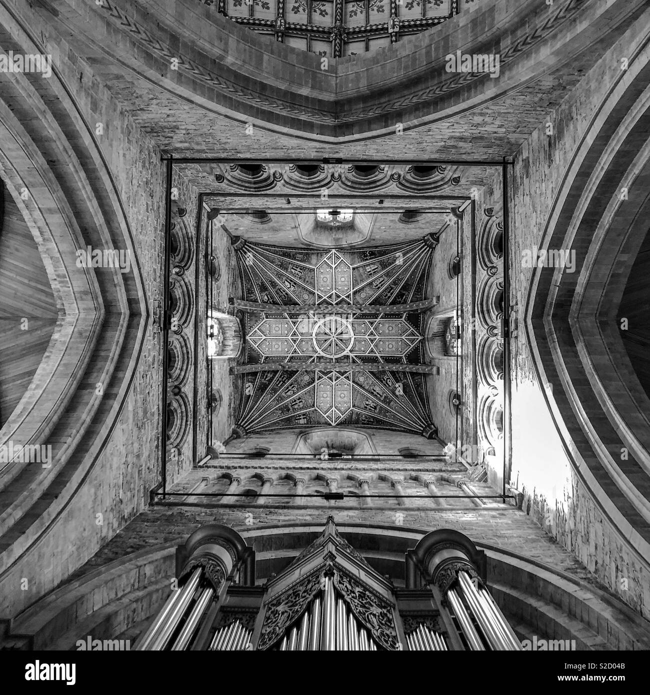 St davids ceiling cathedral Black and White Stock Photos & Images - Alamy