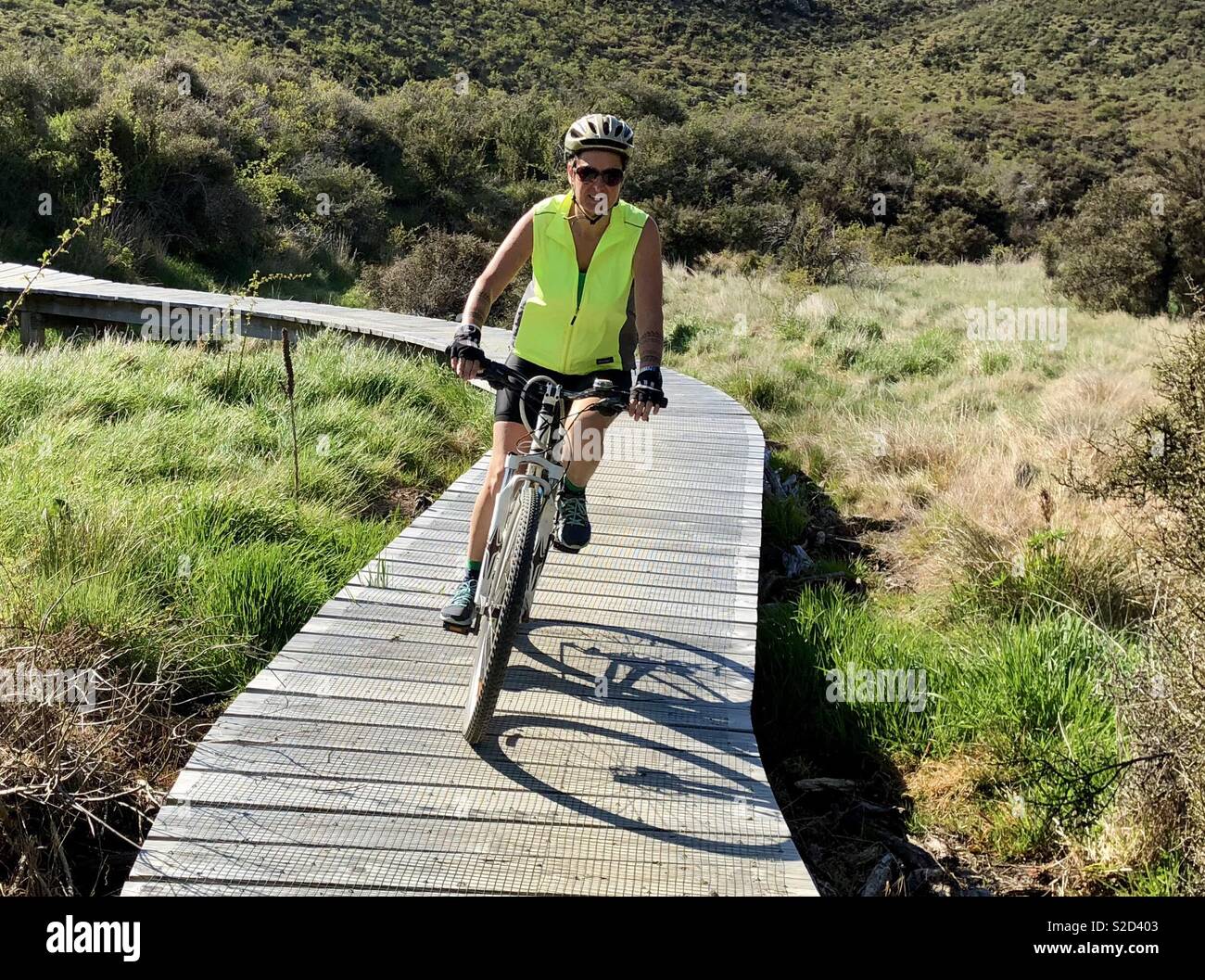 Biking on the A2O cycle trail in New Zealand Stock Photo - Alamy