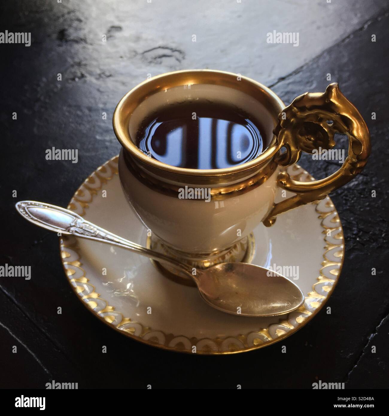 Cup of tea with window reflection Stock Photo - Alamy