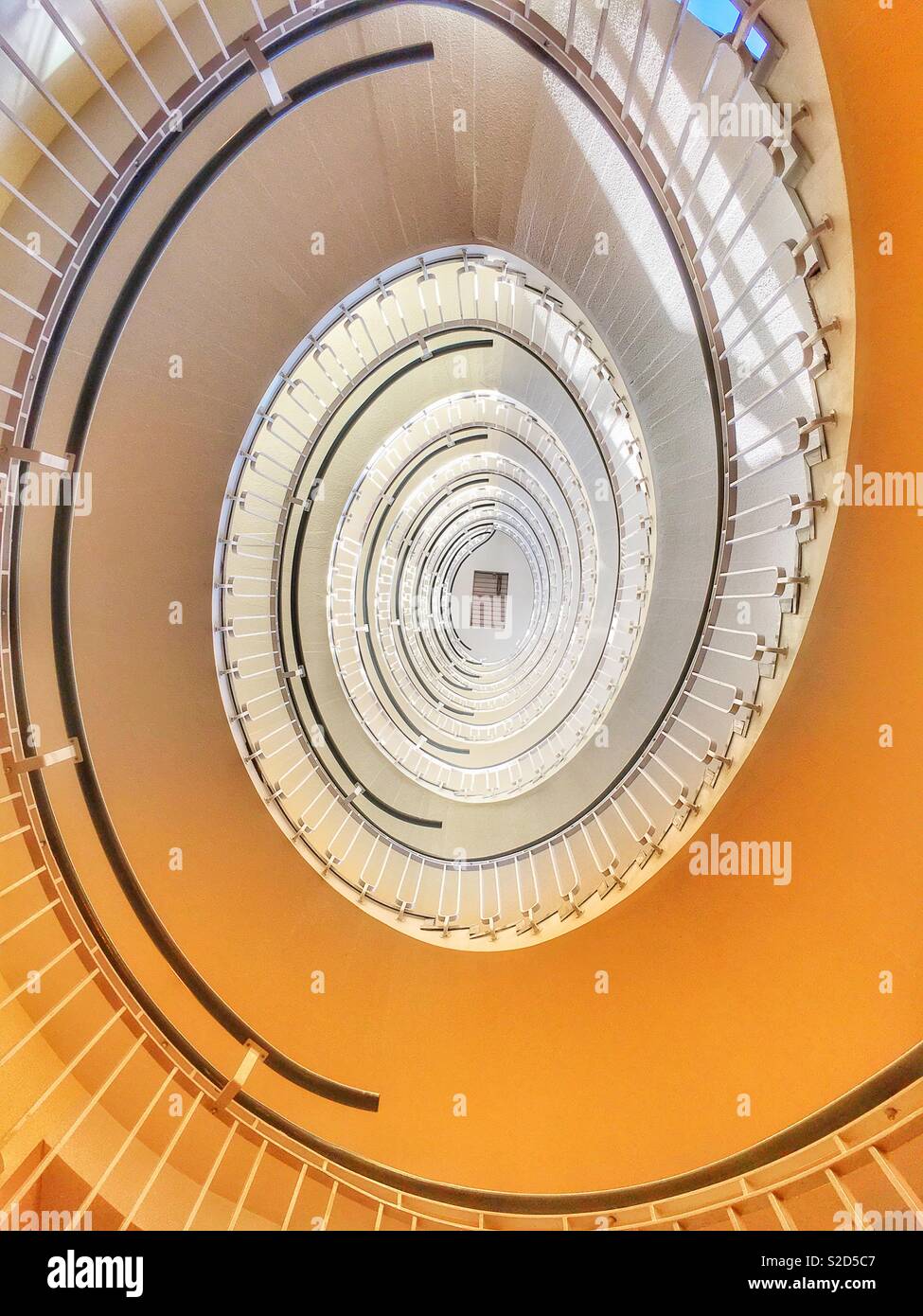 Looking up at a spiral staircase Stock Photo - Alamy