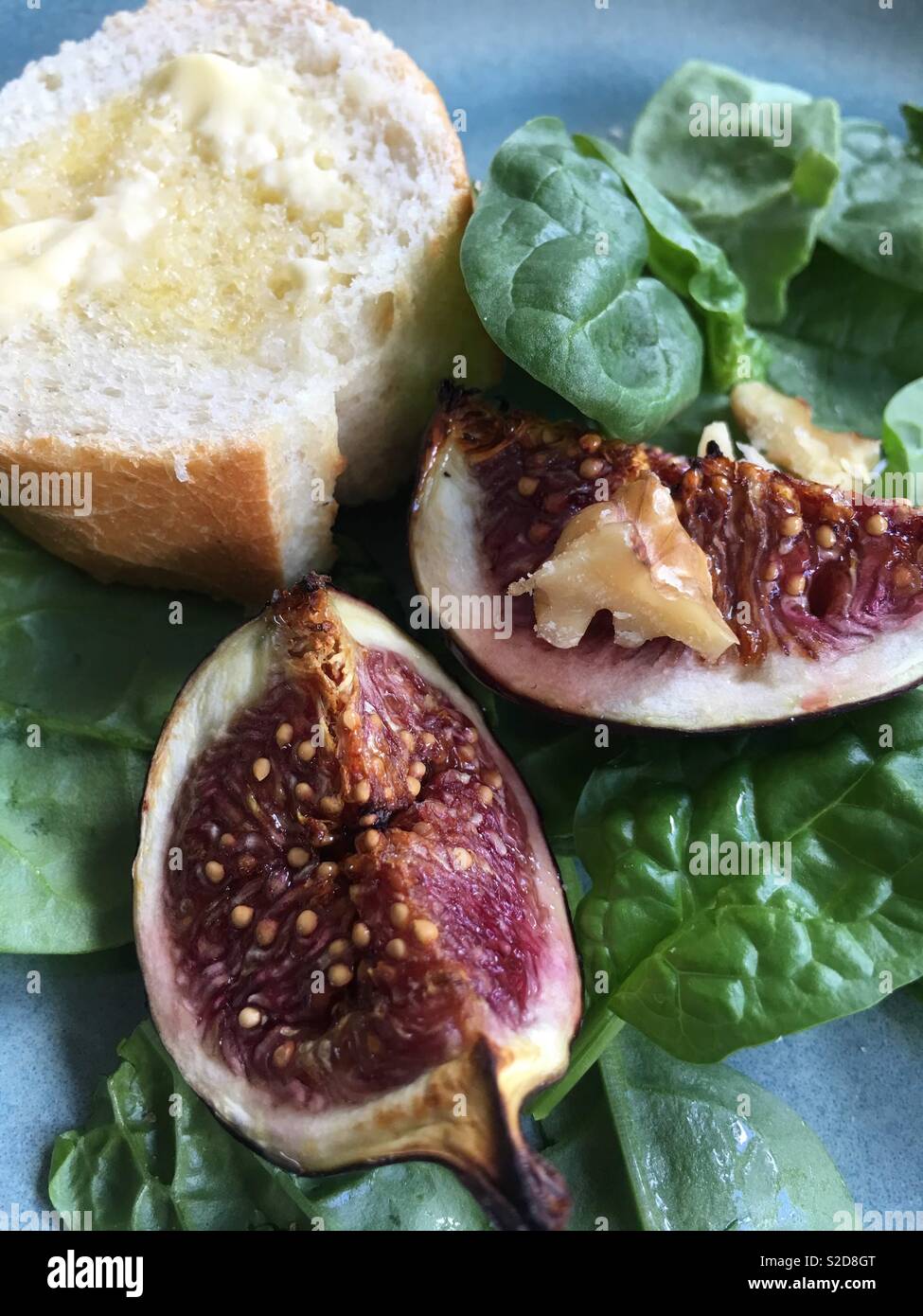 Baked fig lunch Stock Photo - Alamy