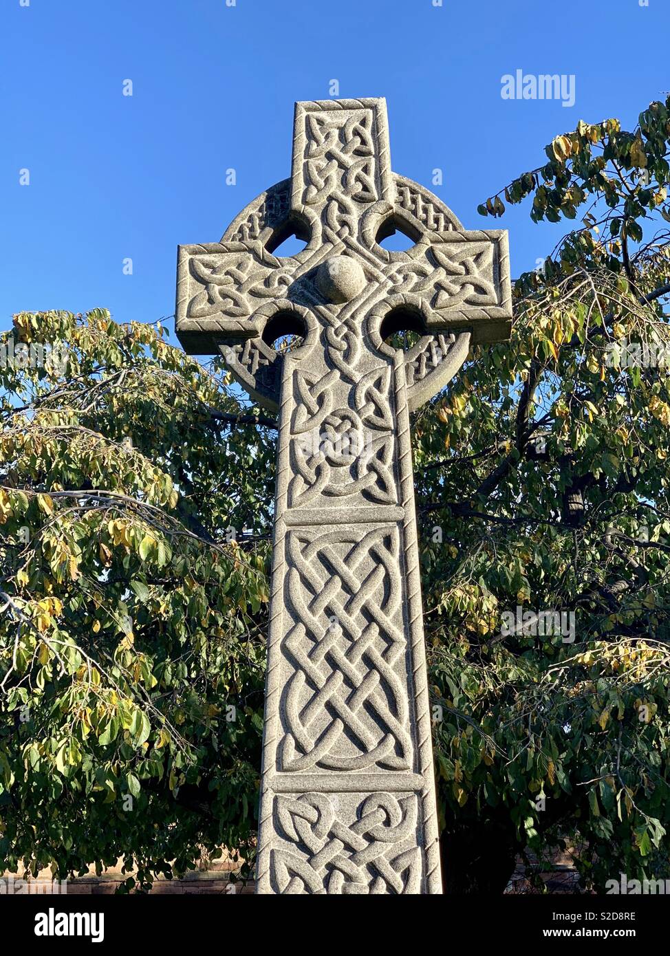 Ornamental head stone within Seafield Cemetery in Leith Edinburgh Stock ...