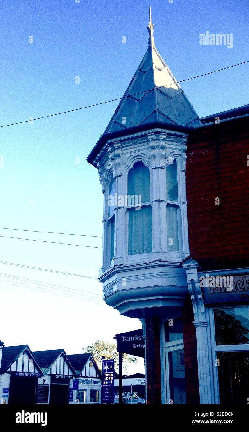 Unusual self supporting gothic style bay window projection on a ...