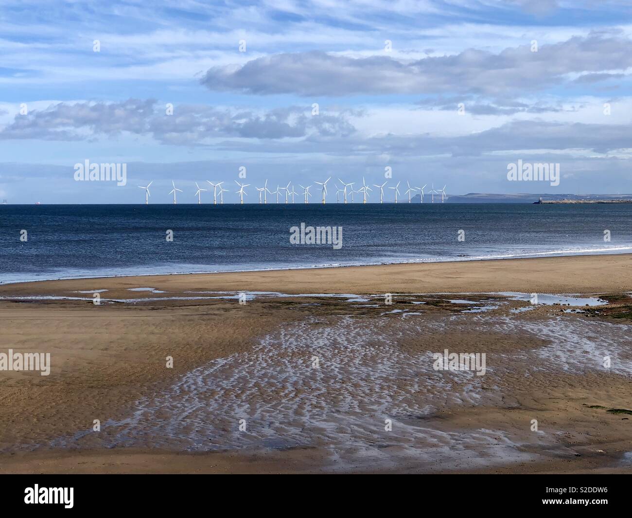 Seaside wind turbine farm Stock Photo - Alamy