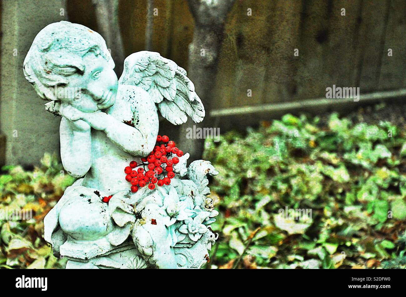 Cherub in the garden Stock Photo - Alamy