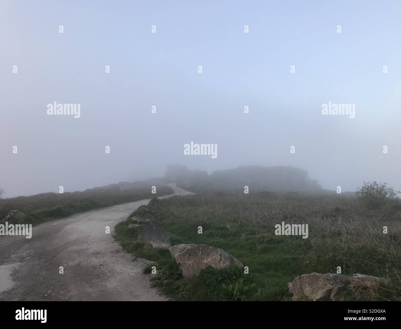 Road into mist Stock Photo - Alamy