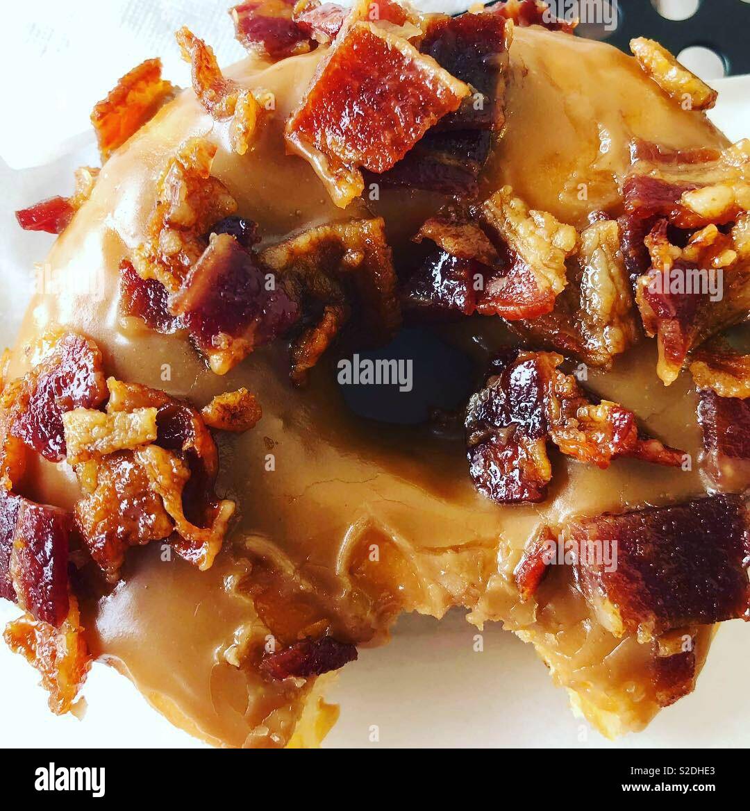 Maple Bacon donut Stock Photo - Alamy