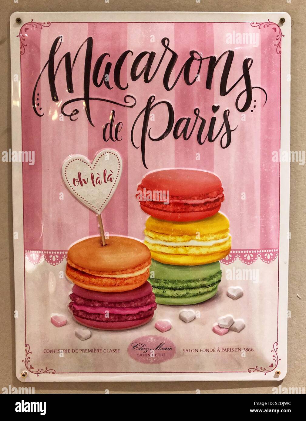 Colourful advertisement for macaroons Stock Photo - Alamy