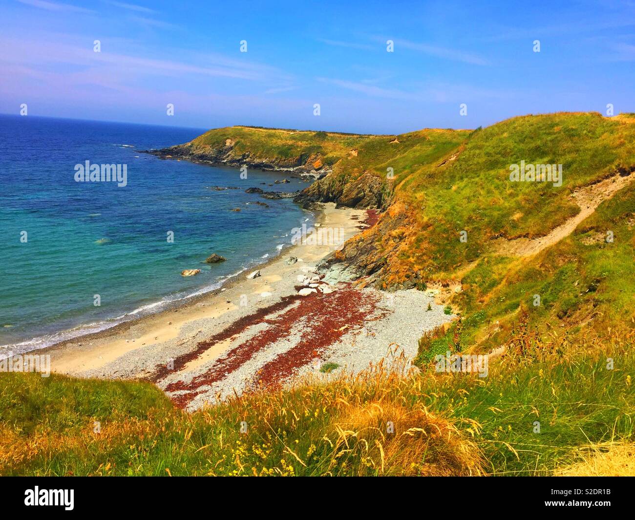 Small beach along the porth colmon coastal path near Aberdaron North ...
