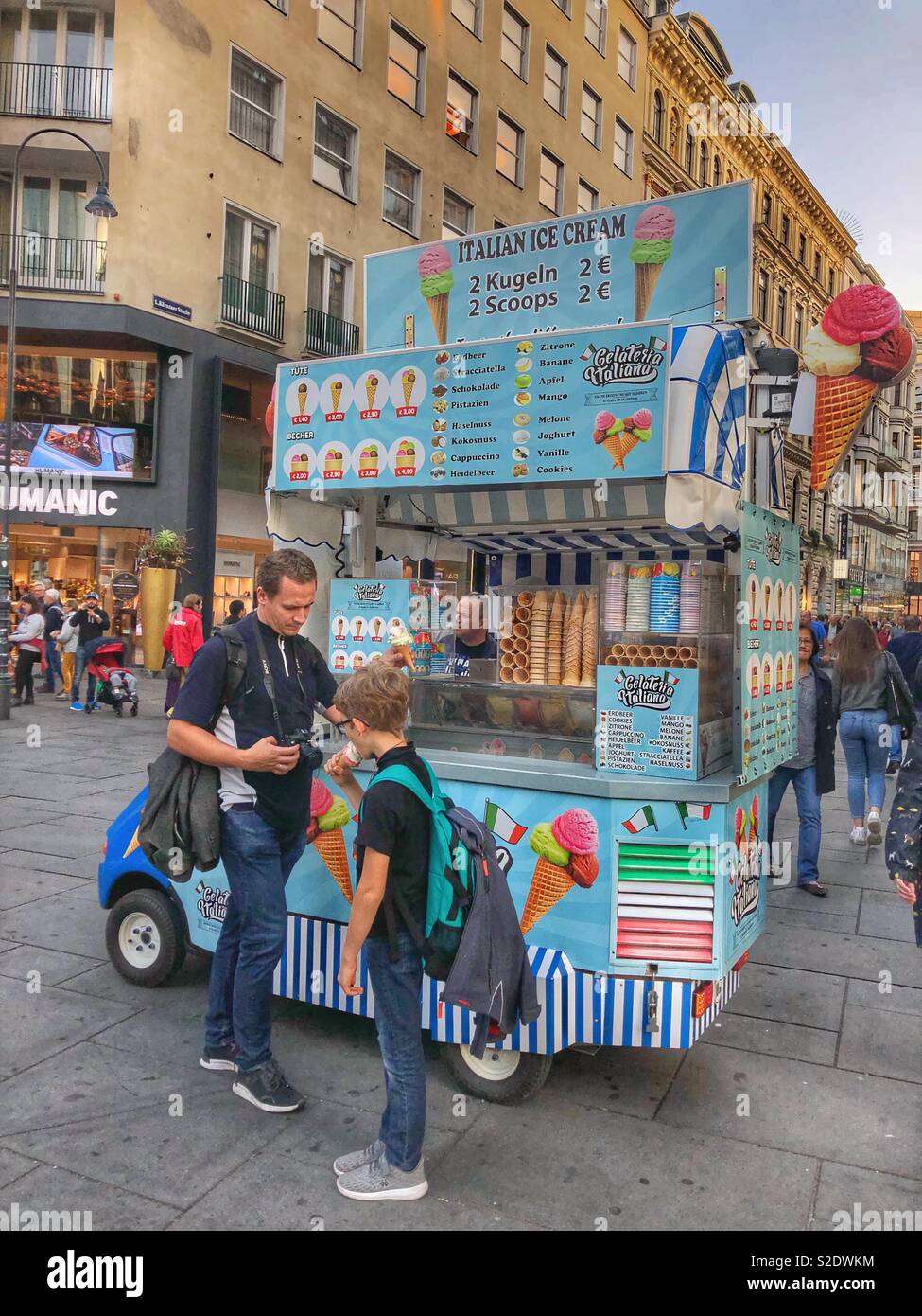 Father and son getting some ice cream Stock Photo - Alamy