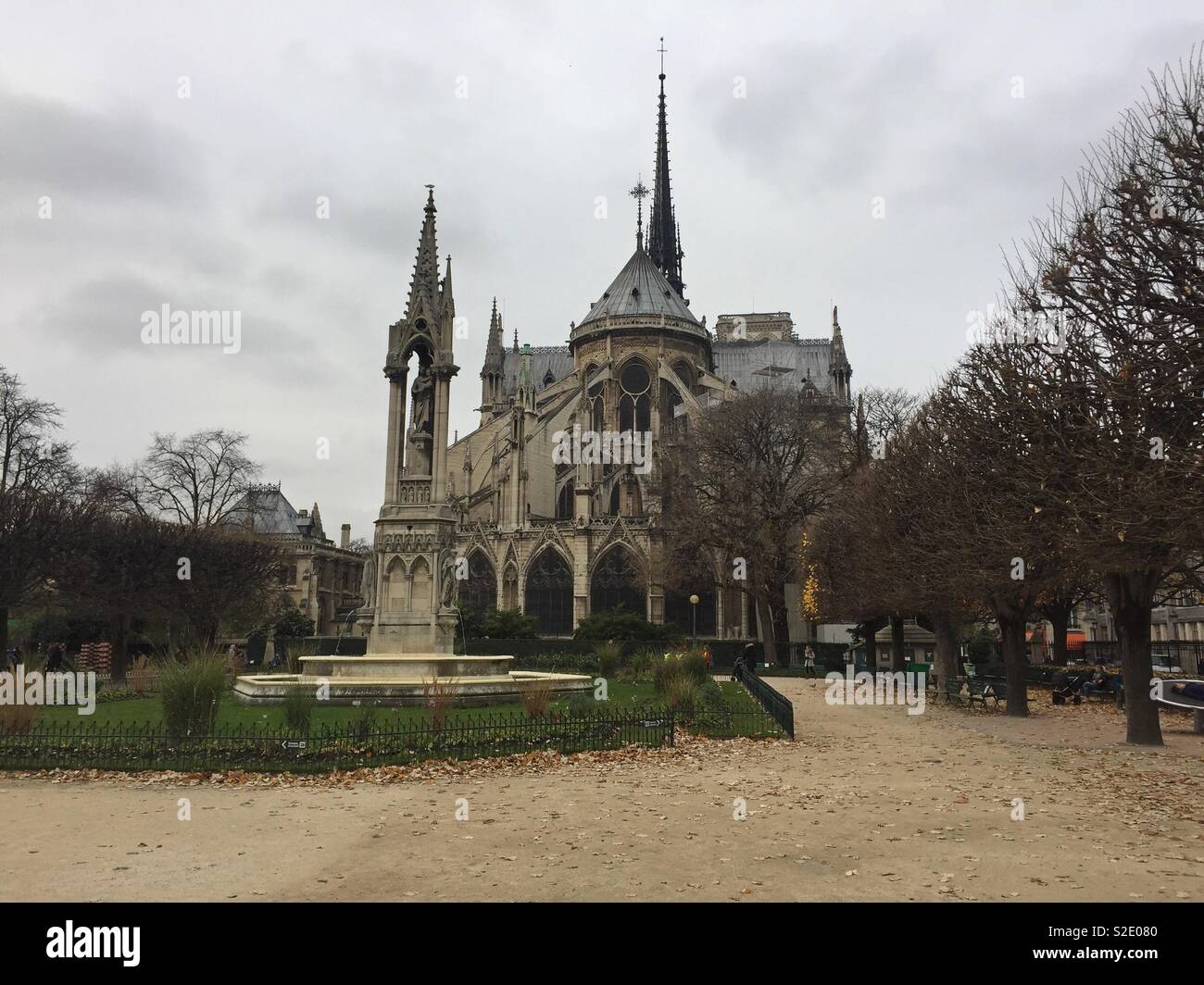 Back side of Notre Dame Cathedral. Paris, France Stock Photo - Alamy
