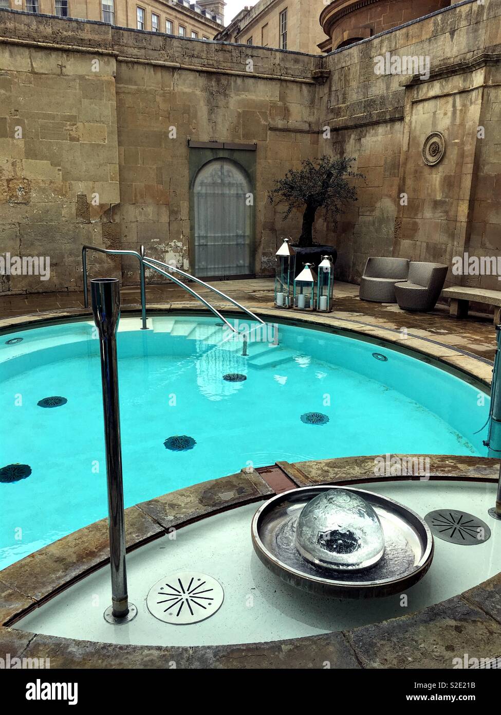 The Cross Bath pool in Bath, a renovated pool which draws naturally ...