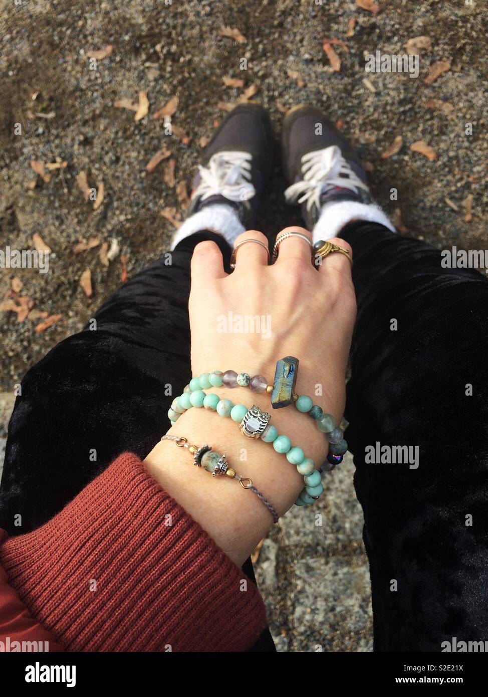 Female hand with bracelets Stock Photo - Alamy