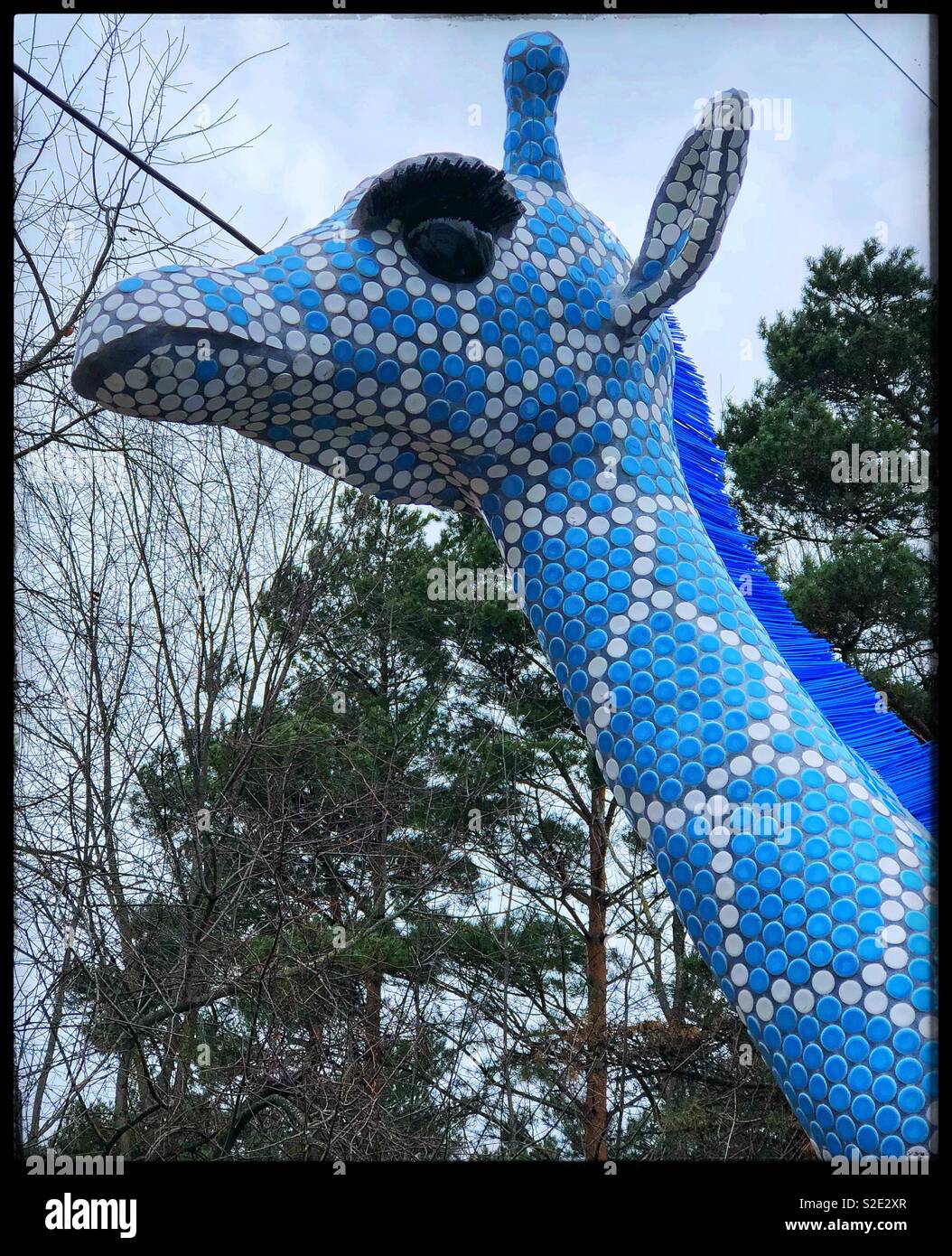 Blue mosaic giraffe Stock Photo - Alamy