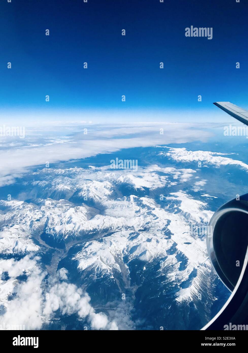 French Alps from an aeroplane Stock Photo - Alamy
