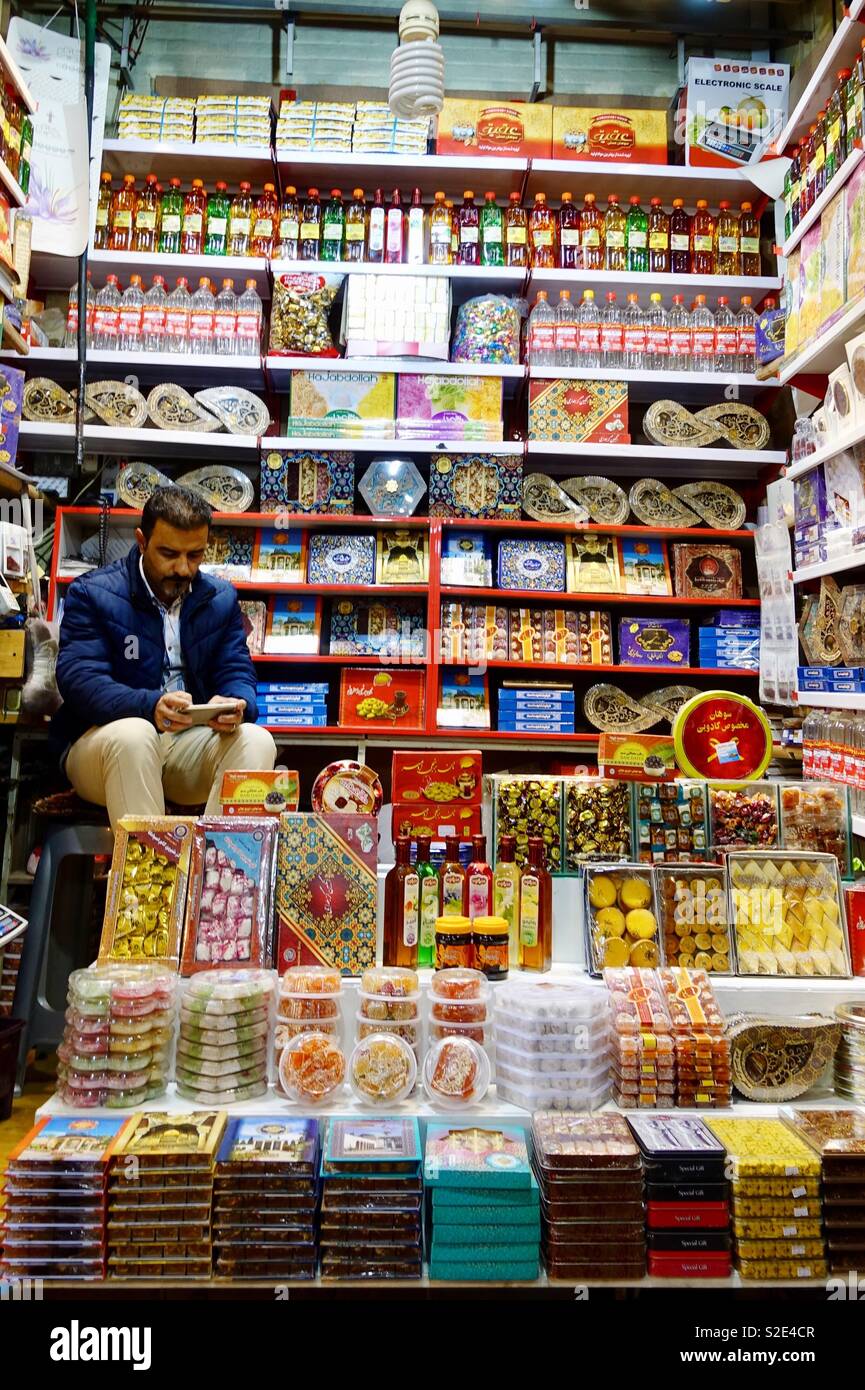 Candyshop, sweets for sale. At the bazaar in iran Stock Photo - Alamy
