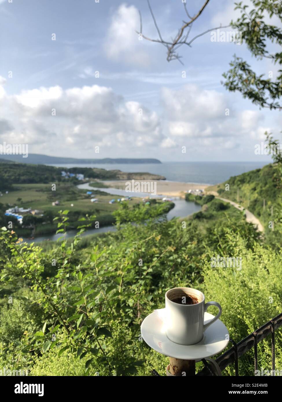 Coffee with amazing view Stock Photo - Alamy
