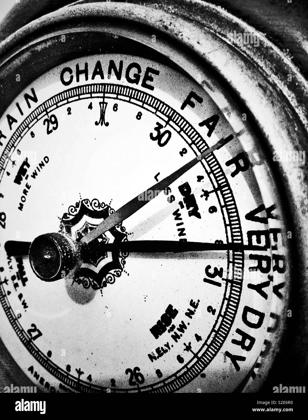 Close up of an aneroid barometer Stock Photo - Alamy