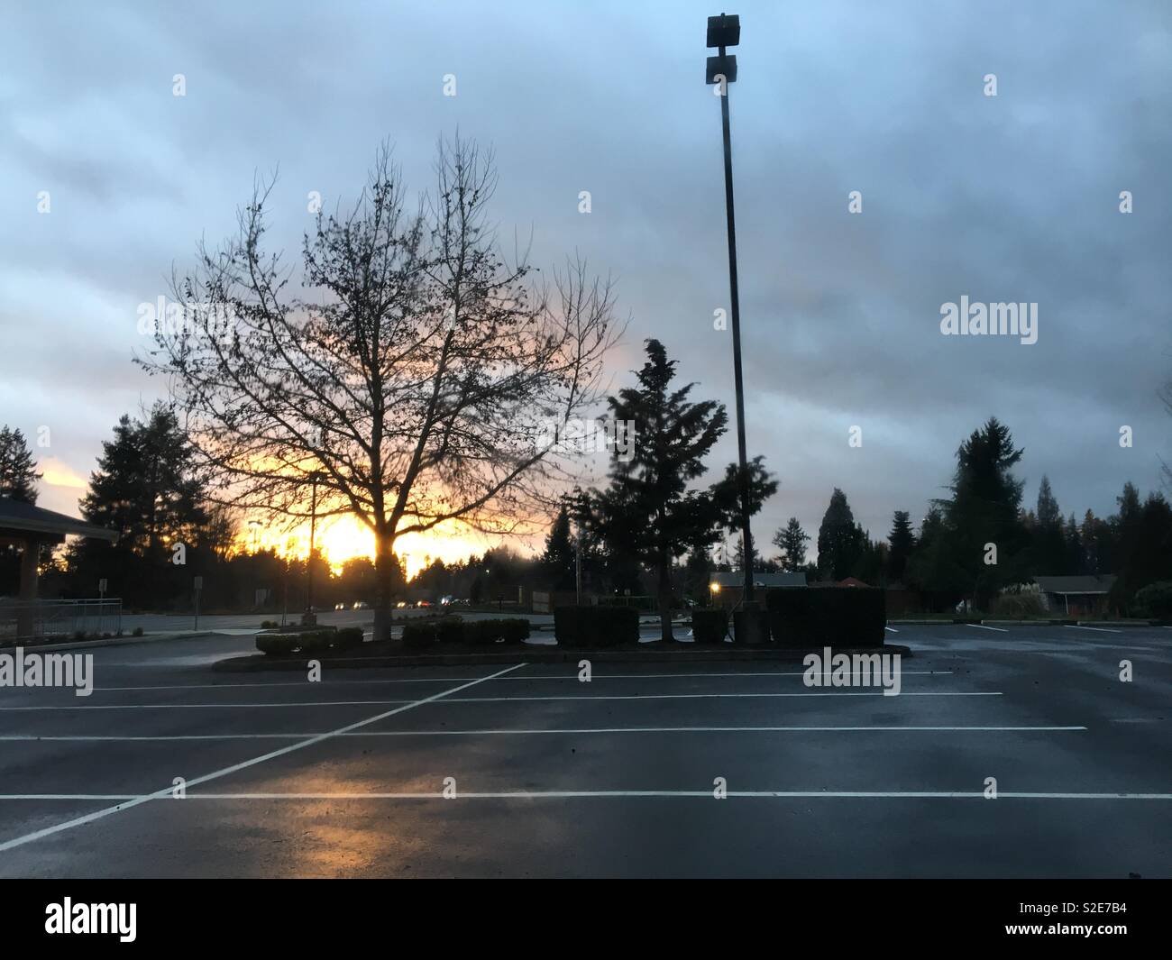 Parking lot sunset Stock Photo - Alamy