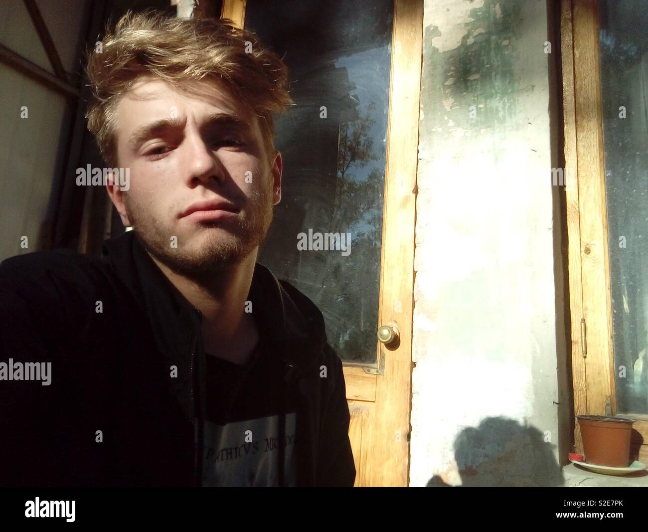 Boy just woke up. Kyiv, Ukraine Stock Photo - Alamy