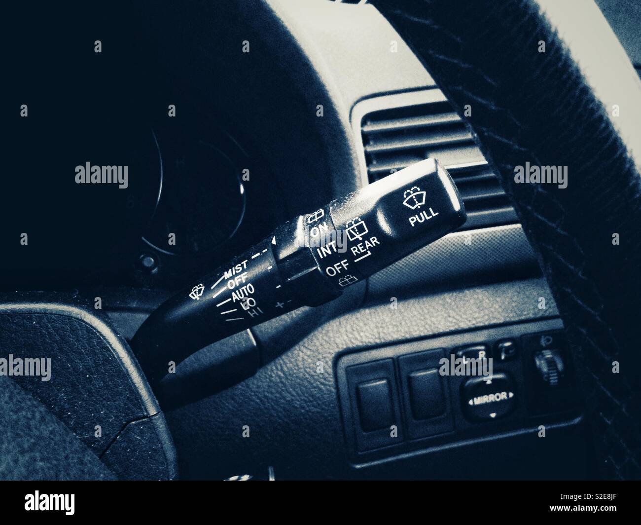 Car lights control stick Stock Photo - Alamy