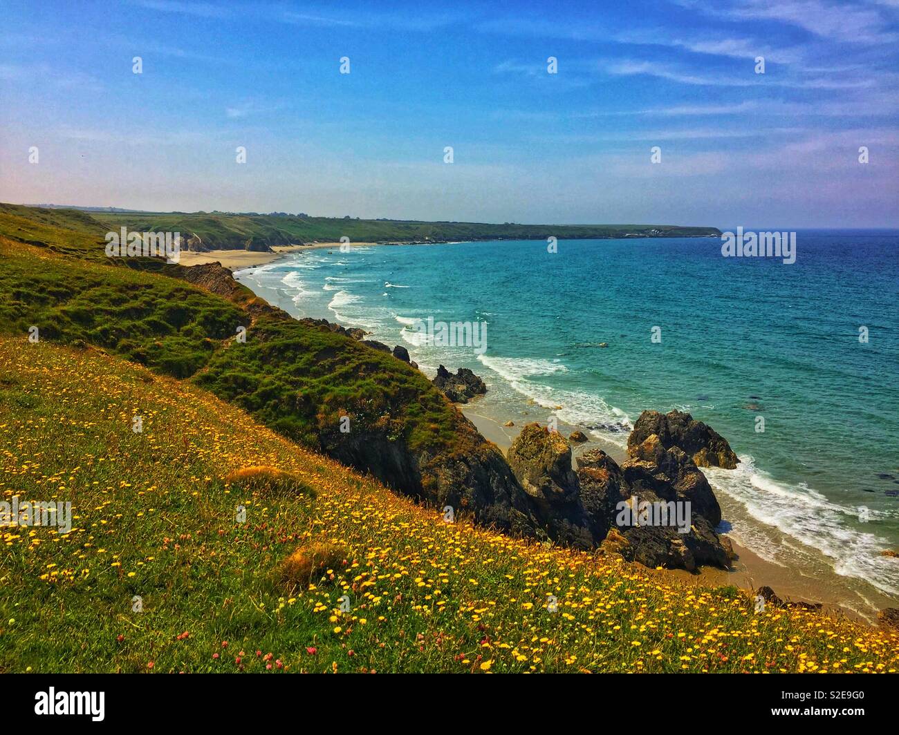 Stunning view of the beach at Porth Colmon near Aberdaron North Wales ...