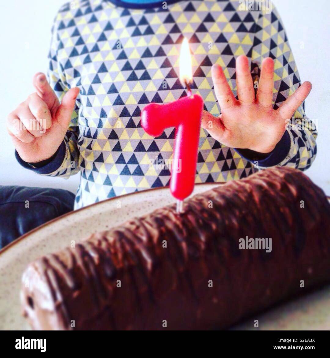 7 years old birthday Stock Photo - Alamy