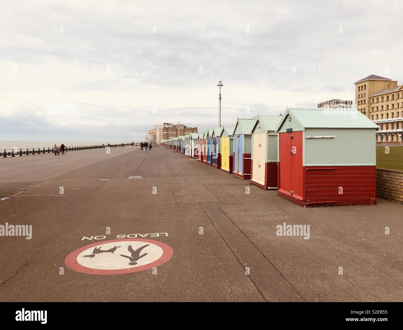 Hove seafront beach huts Stock Photo - Alamy