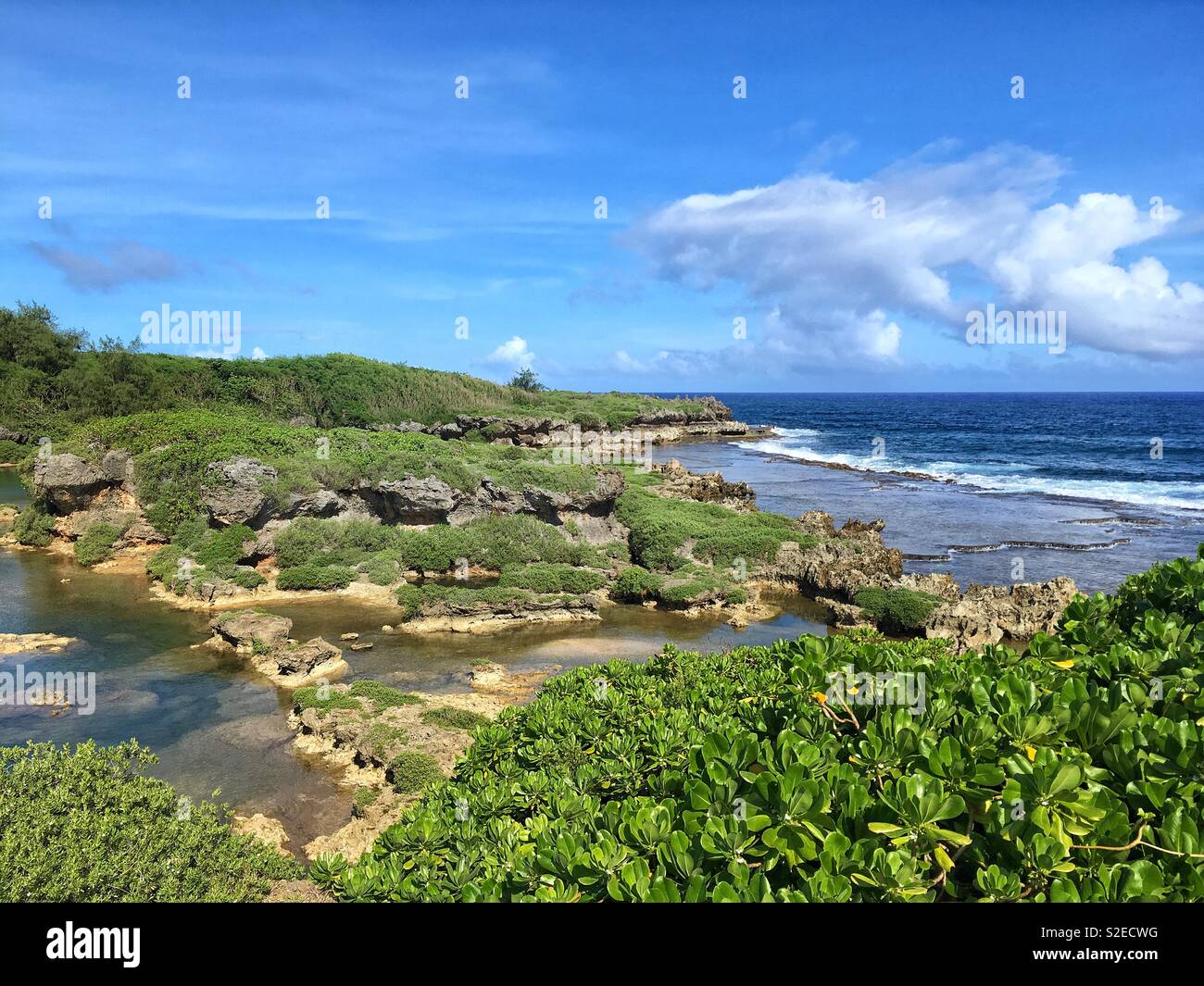 Reefs between Inarajan Natural Pool and Pacific Ocean in Guam Stock ...