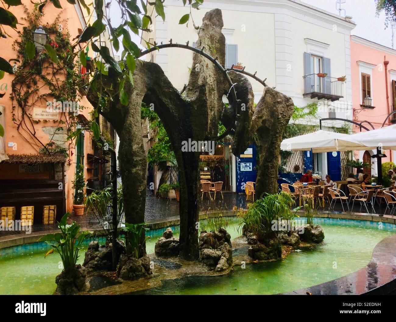 Sculpture in the Main Street of Forio, Ischia, Campania, Italy Stock ...