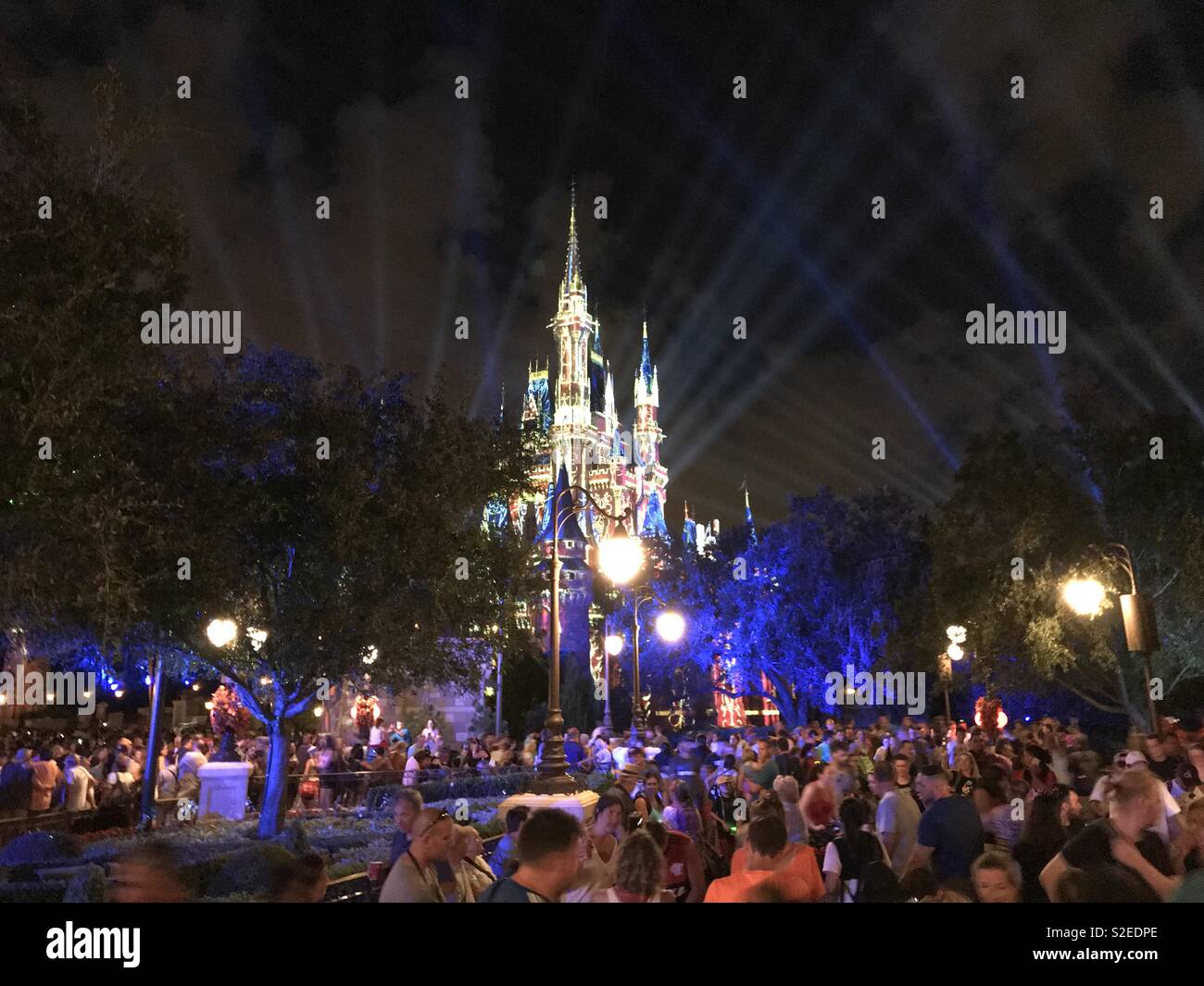 Magic kingdom castle at night Stock Photo - Alamy