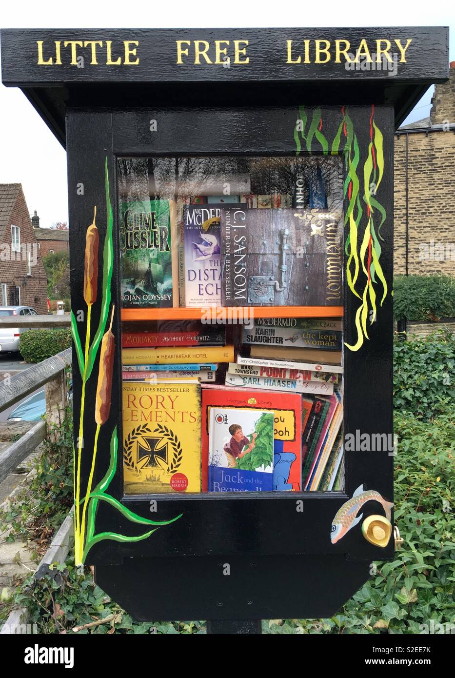 Book swap library at the side of the Leeds Liverpool canal in Rodley ...