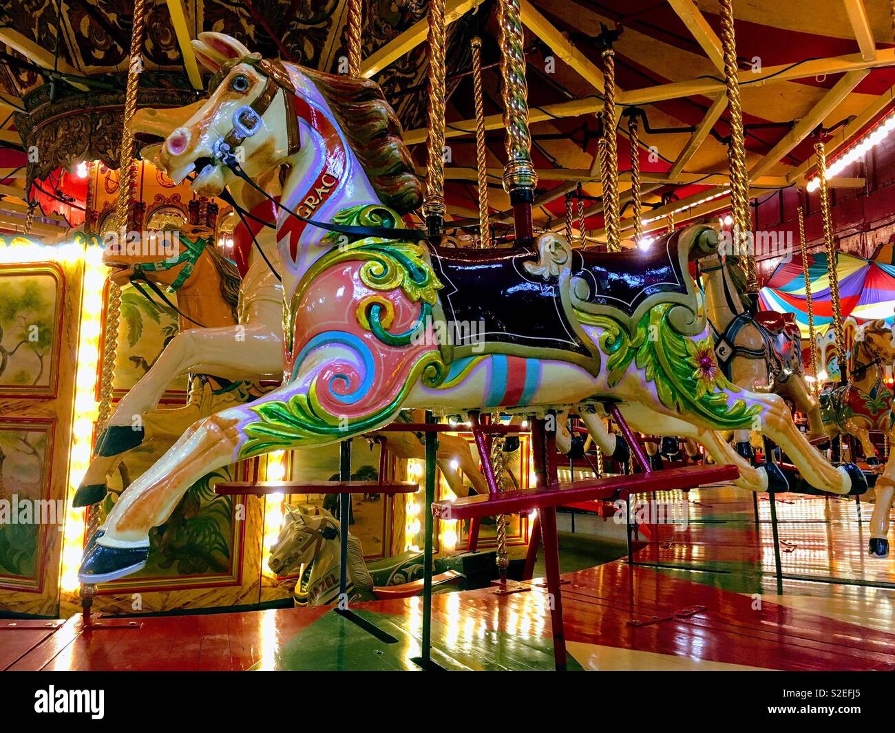 Old gallopers roundabout hi-res stock photography and images - Alamy