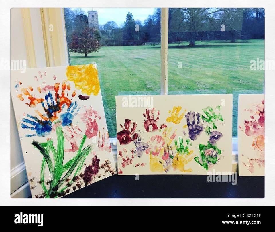 Children’s painted hands Stock Photo - Alamy