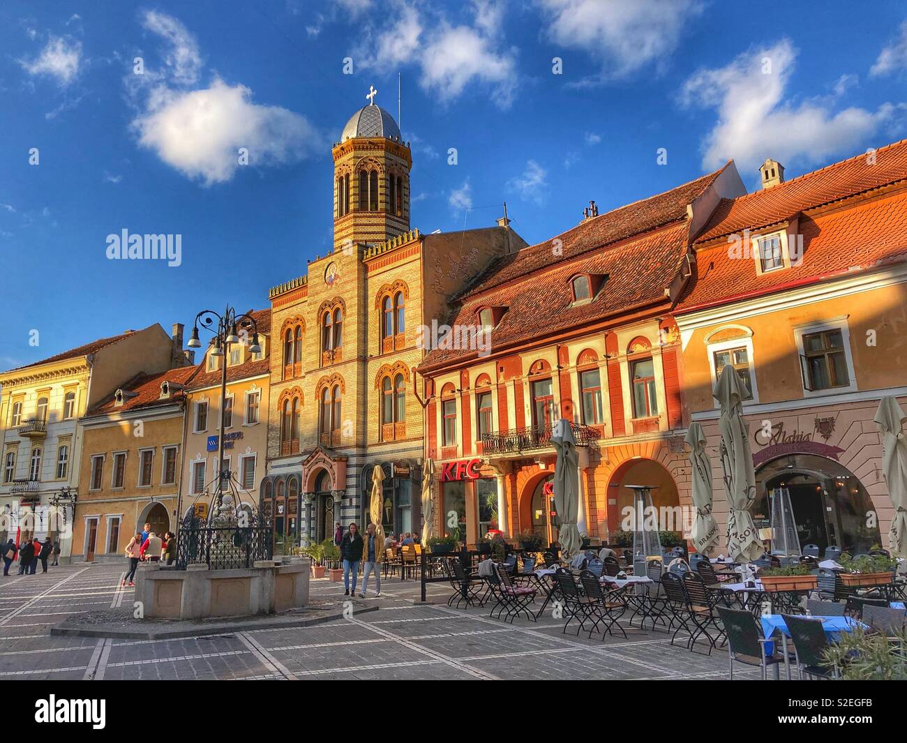Colourful buildings in Brasov’s town square in Romania Stock Photo - Alamy