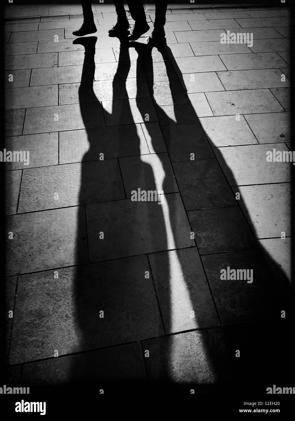 Shadows People Walking On Pavement High Resolution Stock Photography ...