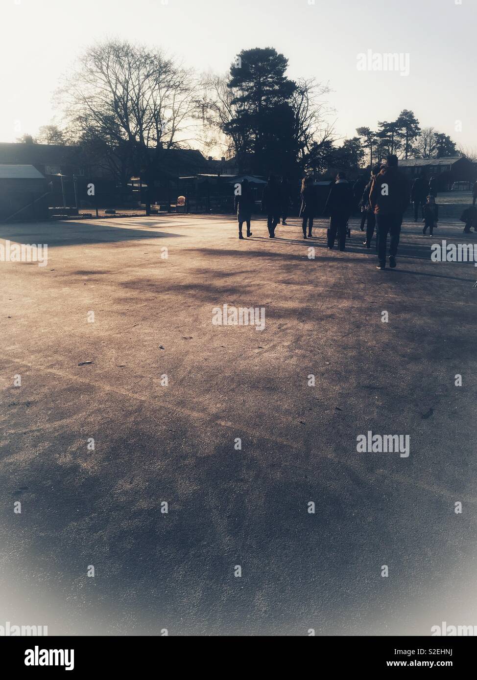 School playground in a cold, frosty, sunny morning Stock Photo - Alamy