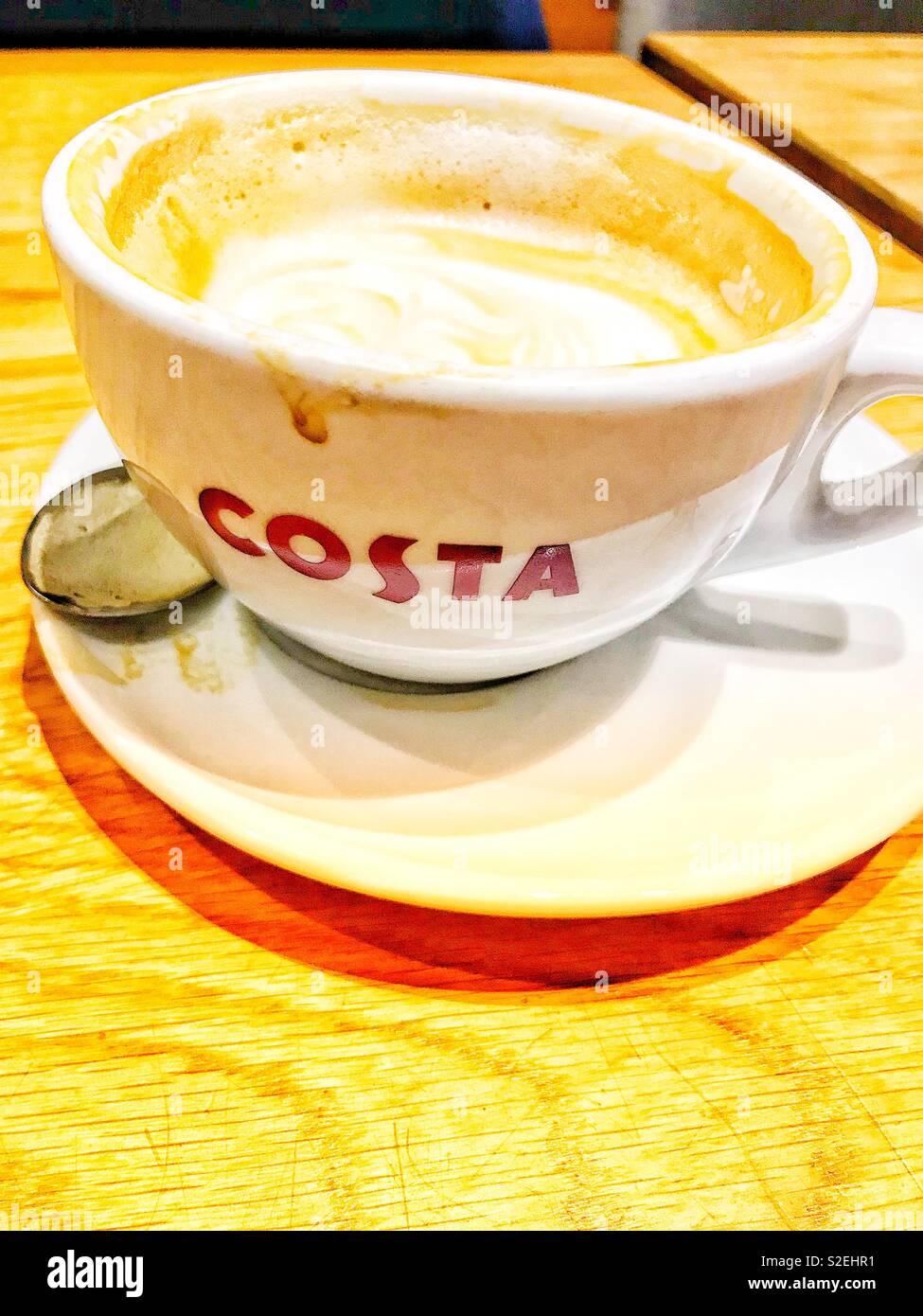 Costa coffee cappuccino, filter applied Stock Photo - Alamy