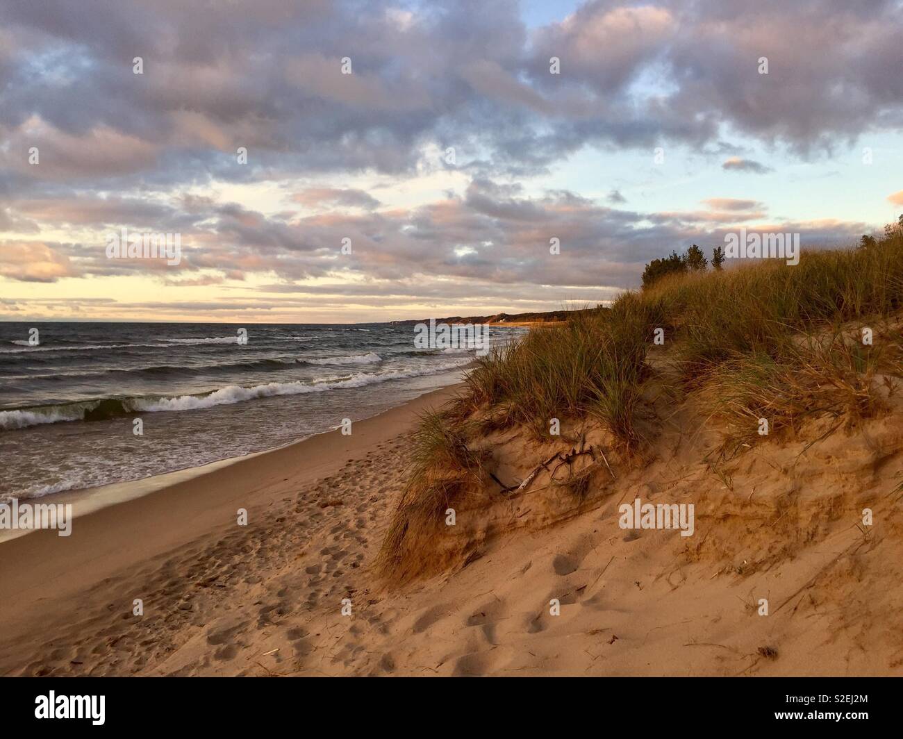 Oval Beach at sunset Stock Photo - Alamy