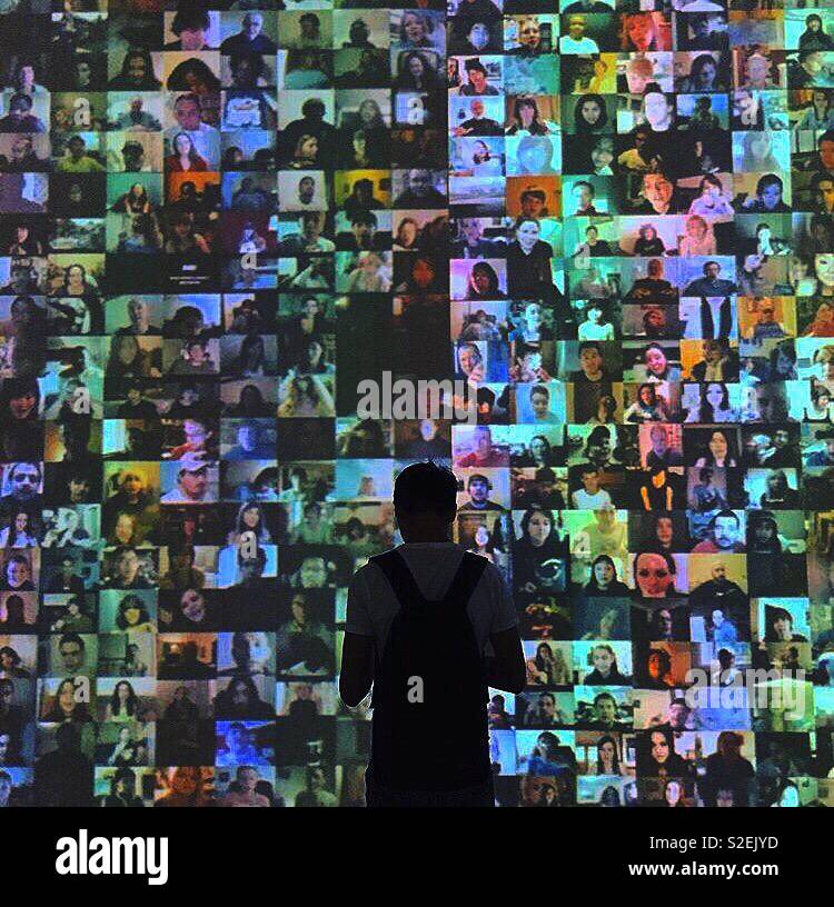 The Great Wall of Selfies - Saatchi Gallery, London Stock Photo - Alamy