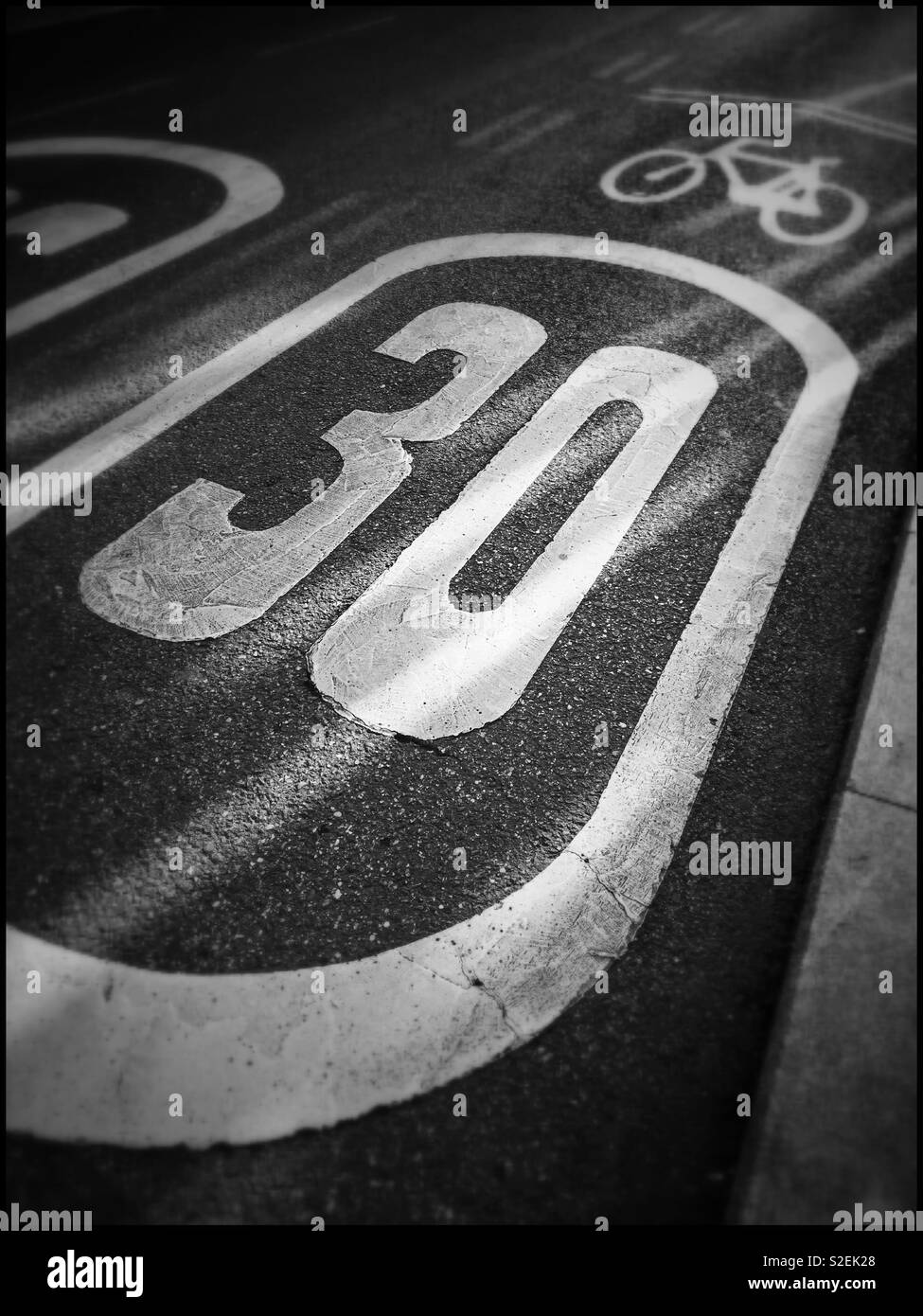 A 30 zone within an urban environment- the speed limit is clearly ...