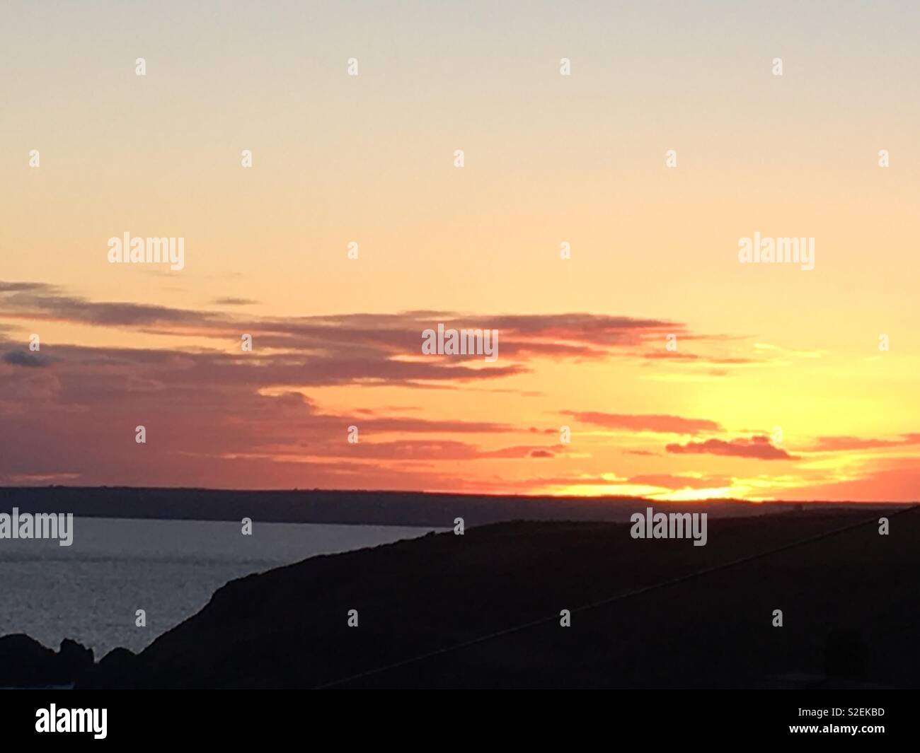 Sunset in Cornwall Stock Photo - Alamy