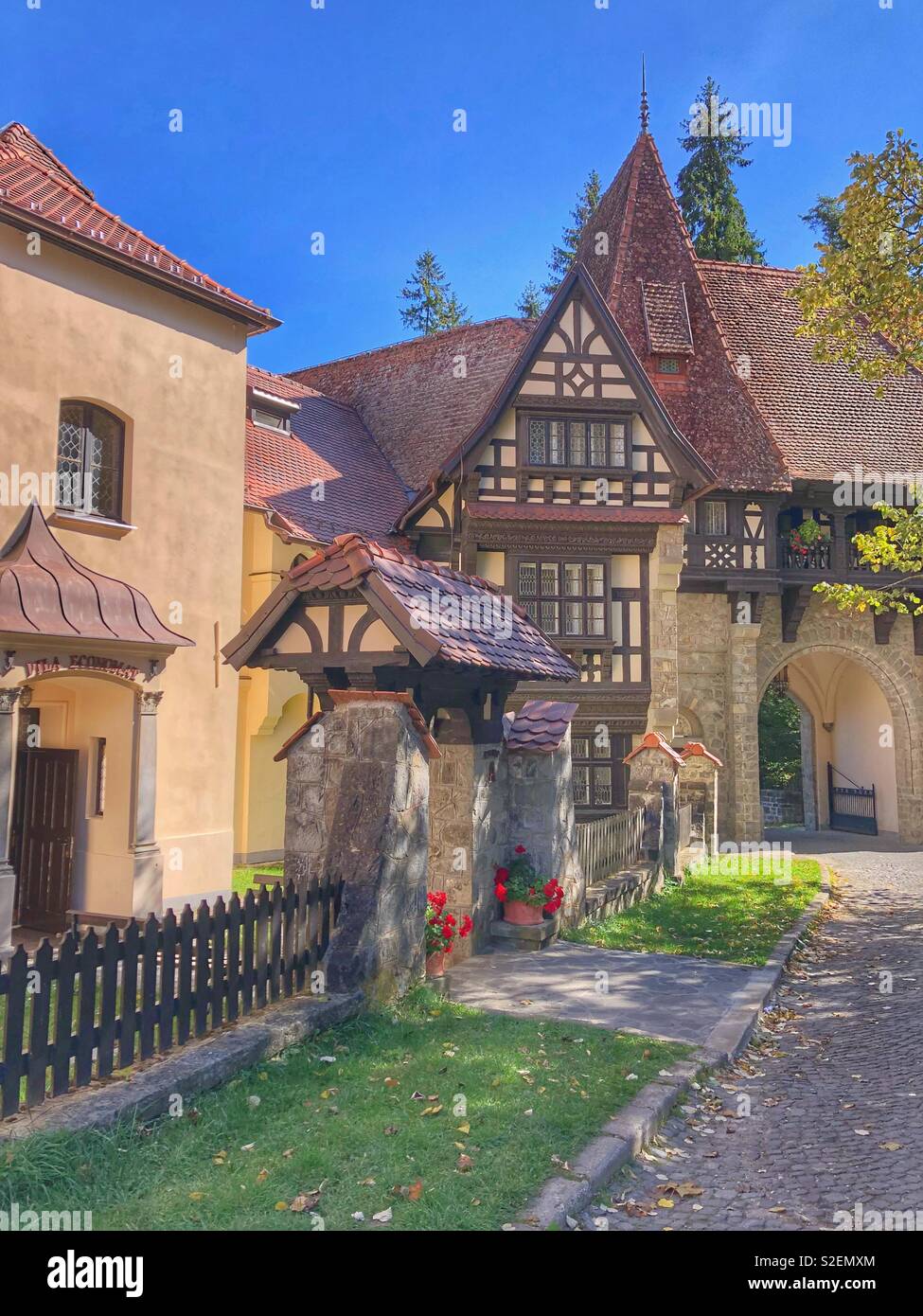 A quaint medieval manor in Transylvania, Romania Stock Photo - Alamy