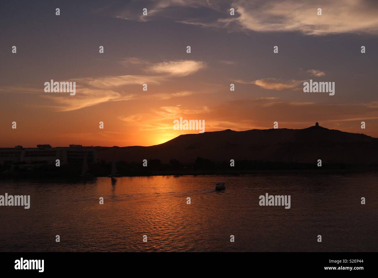 Nile sunset. Aswan Egypt Stock Photo - Alamy