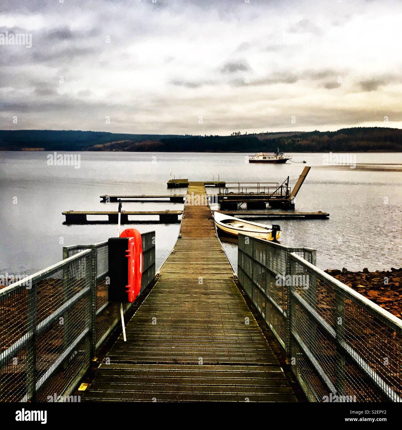 Dock at Kielder Water Stock Photo - Alamy