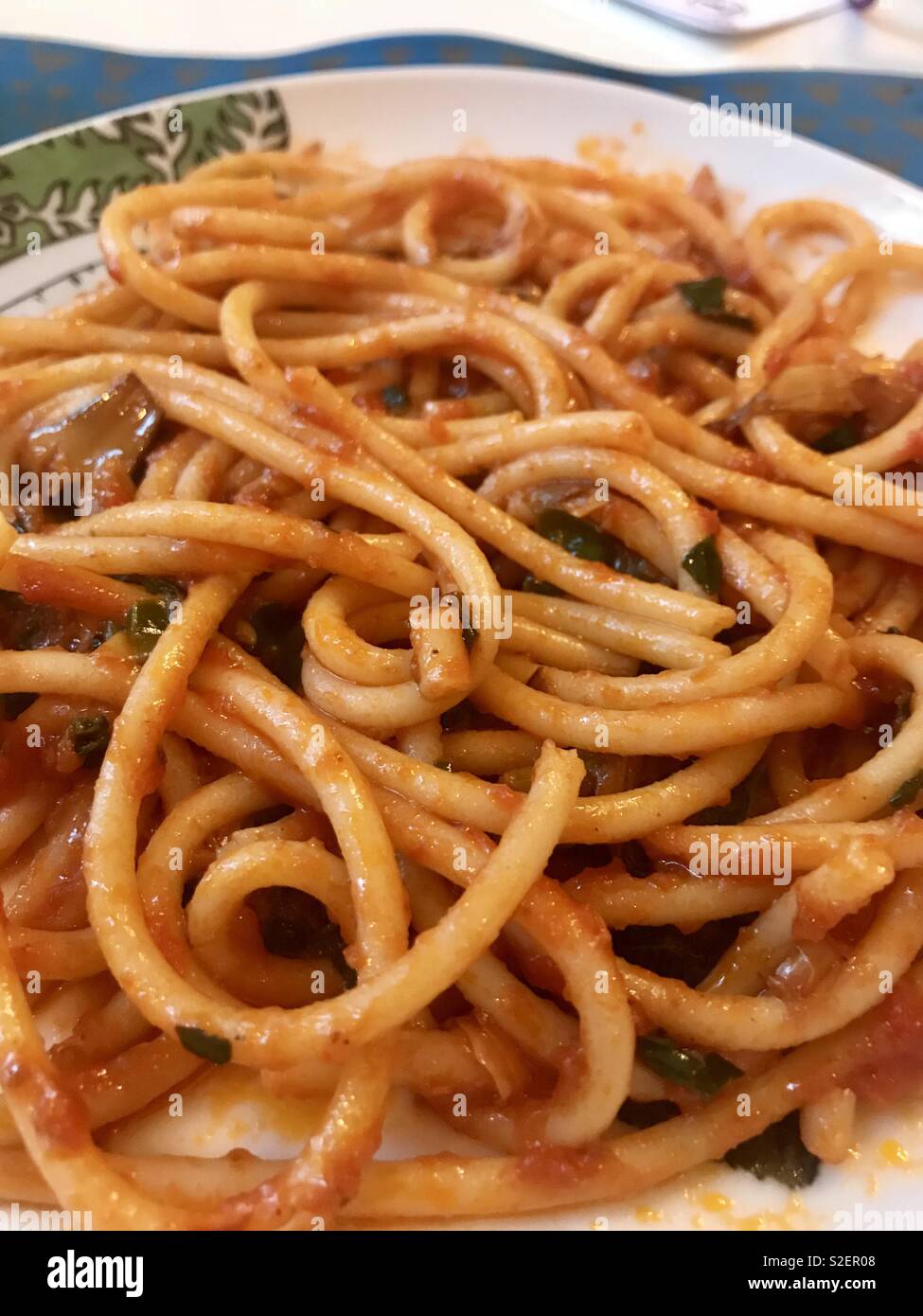 Spaghetti with red sauce Stock Photo - Alamy