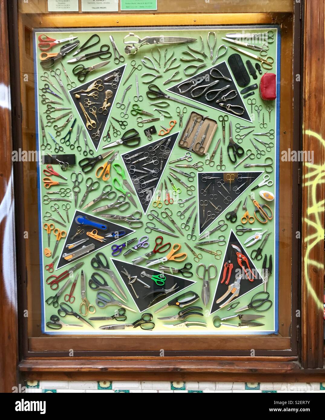 Artistic scissor display Stock Photo - Alamy